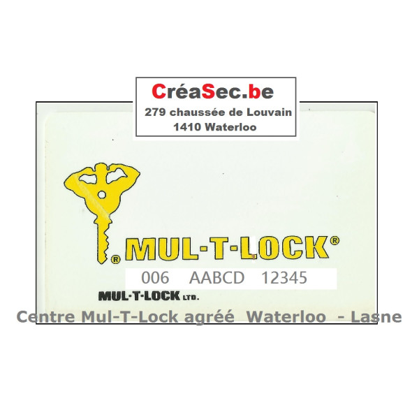 copie clef MUL-T-LOCK 006 - JV DIFFUSION